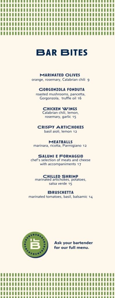 Menus - Il Bellagio